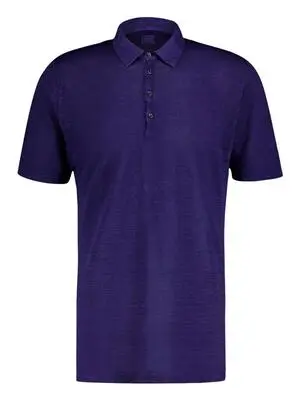 120% Lino Regal Navy Linen Polo - Blue