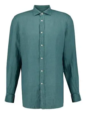 Boglioli Teal Linen Shirt - Blue