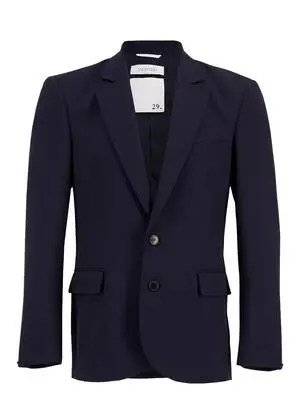 Valentino Garavani Navy Single-breasted Wool Blazer - Blue