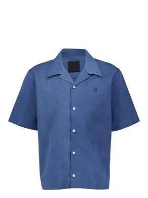 Givenchy Sky Ozone Washed Denim Chambray Shirt - Blue