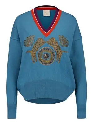 PAULA Brittany Cashmere Sweater With Embroidery - Multicolour