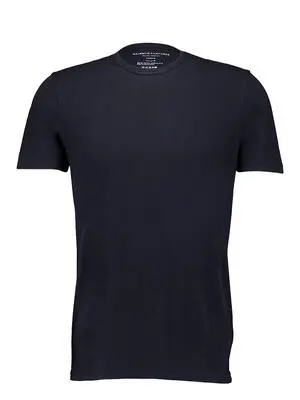 Majestic Filatures Navy Blue Organic Cotton Short-Sleeved T-Shirt Blue