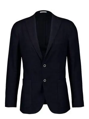 Boglioli Classic Fit Navy Cotton Blazer - Grey