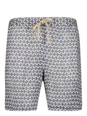 120% LINO Printed Linen Bermuda Shorts