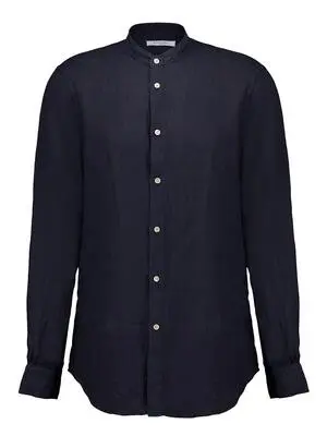 Boglioli Navy Garment-dyed Linen Shirt - Blue
