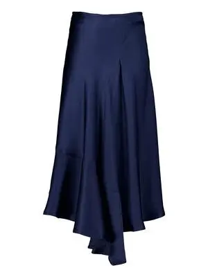 Colville Asymmetric-hem Silk Skirt - Blue