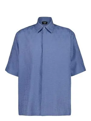 Fendi Light Ff Jacquard Linen Shirt - Blue