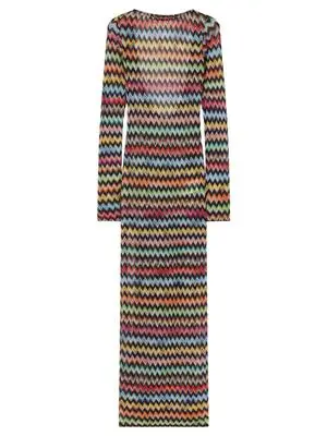 Missoni Striped Metallic Crochet-knit Maxi Cover-up - Multi