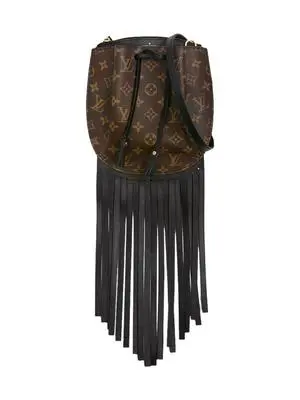 LOUIS VUITTON 2016 Mini Noe Monogram Fringed Shoulder Bag - Black