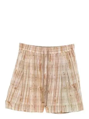 ZIGGY CHEN Plaid Shorts - Neutrals