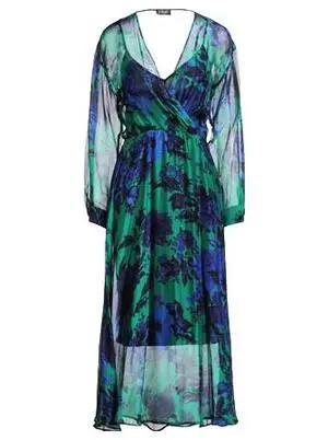 Liu Jo Midi Flared Floral-print Dress - Green