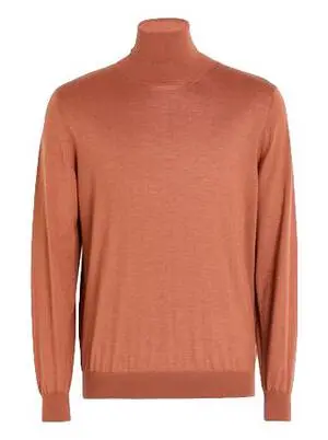 FILIPPO DE LAURENTIIS Cashmere And Silk Turtleneck Rust