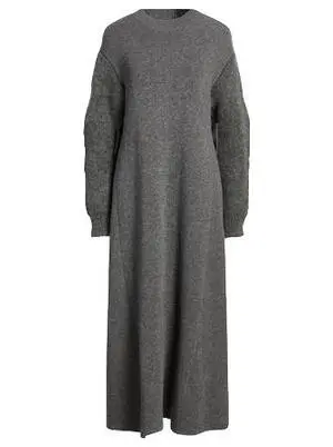 JIL SANDER Midi Wool-cashmere Flared Dress - Grey