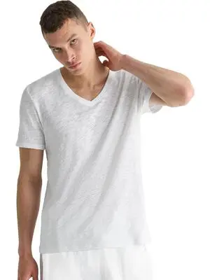ATM Anthony Thomas Melillo Slub Jersey V-neck T-shirt - White