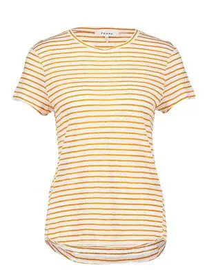 FRAME Striped Relaxed Fit T-Shirt Orange