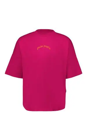 PALM ANGELS Fuchsia And Orange Back Logo T-Shirt