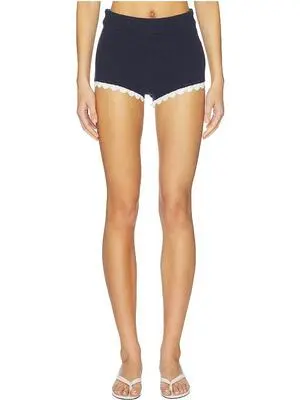Lpa Lace Trim Knit Shorts - Navy