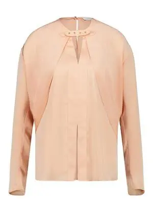 Rabanne Satin Long-sleeve Blouse - Pink