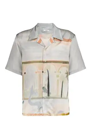Commas Morning Bath Silk-Cotton Shirt Multicolour
