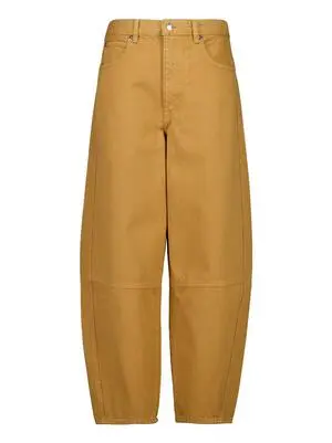 FRAME High-rise Barrel-leg Jeans - Orange