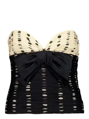 Valentino Garavani Chiffon Polka Dot Draped Top - Multicolour