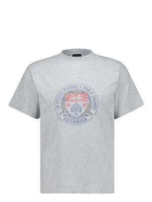 Balenciaga Grey Standard Fit Cotton T-Shirt Grey