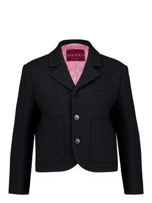 Gucci Heavy Wool Flannel Jacket Grey