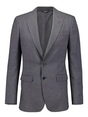 Dolce & Gabbana Single-Breasted Wool Taormina Jacket Grey