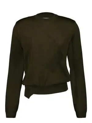 MAISON MARGIELA Asymmetric Crewneck Virgin Wool Sweater