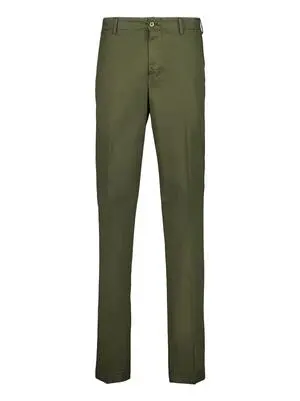 Boglioli Khaki Green Regular Fit Cotton Trousers Green
