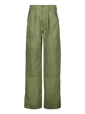 Rabanne Straight Fit Cotton Polyamide Trousers - Green