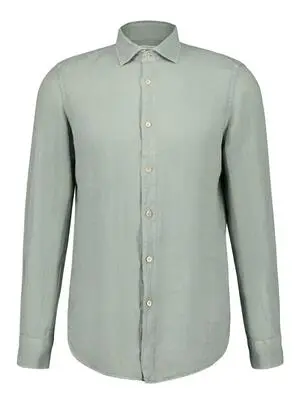 Boglioli Mint Garment-dyed Linen Shirt - Green