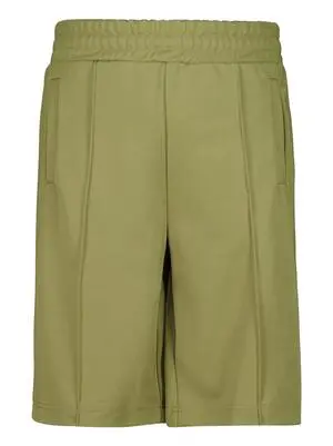 Palm Angels Army Track Shorts With Back Curved Logo - Green