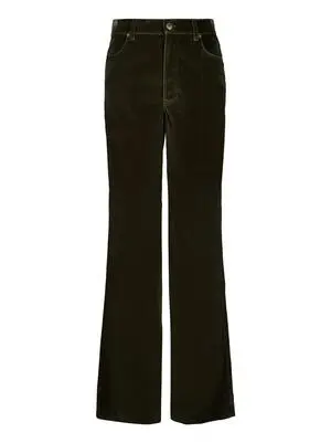 LA DOUBLEJ Cotton Velvet Flared Trousers