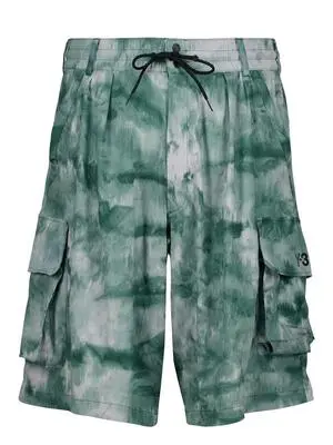 Y3 Aop Nylon Cargo Shorts - Green