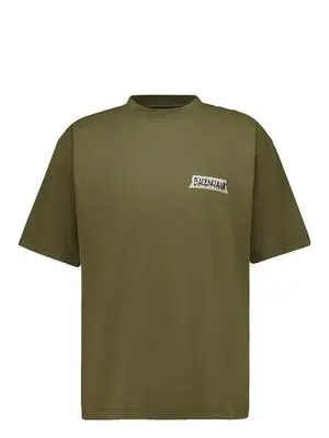 Balenciaga Khaki Masking Tape Medium Fit T-Shirt Green