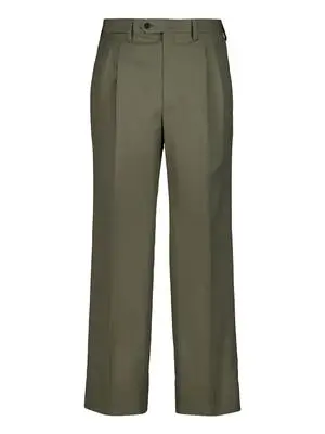 Prada Wide-leg Wool Trousers - Green