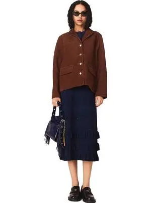 Maje Suede Jacket - Brown