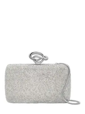 Oscar De La Renta Crystal Pavé Knot Minaudière - Red