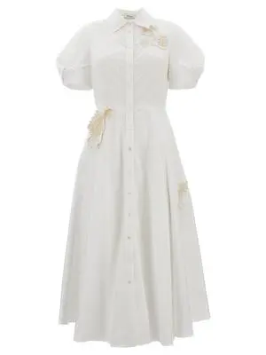 Erdem Cotton Midi Dress With Appliqués - White