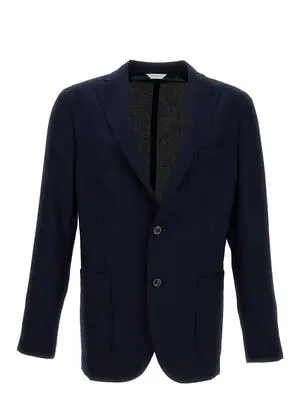Boglioli K Jacket In Fresco Di Lana - Blu