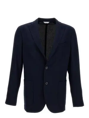 Boglioli K Jacket In Wool Fresco - Blue
