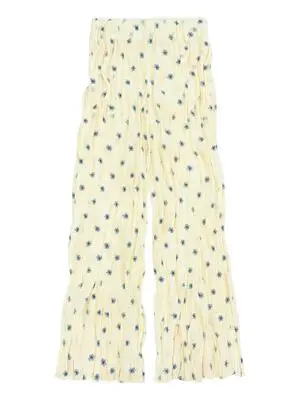 GONGDID DESIGN Pleated Floral Palazzo Trousers - Multicolor