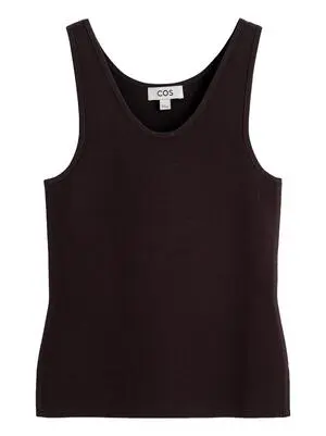 Cos Knitted Scoop-neck Tank Top - Brown