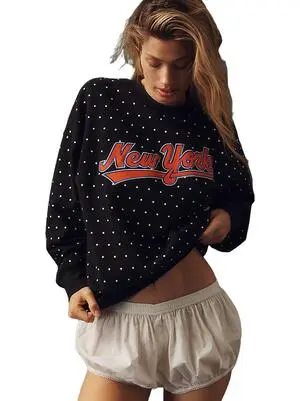 Mitchell & Ness Mlb Long-sleeve Crew-neck Pullover - Mets
