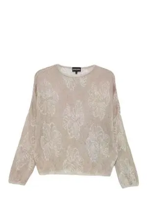 Emporio Armani Floral-motif Sweater - Neutrals