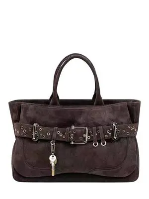 OSOI Eyelet Belted Tote - Brown