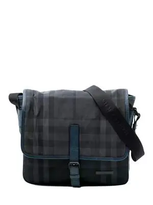 Burberry 2000-2017 Check Nylon Messenger Bag - Grey