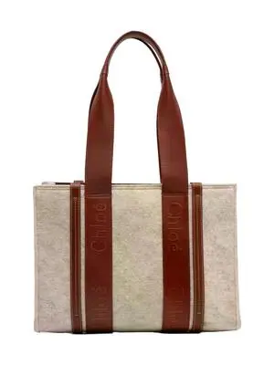 Chloé Medium Felt Woody Tote Bag - Brown