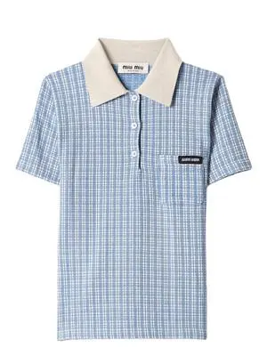 Miu Miu Cashmere-silk Polo Shirt - Turquoise